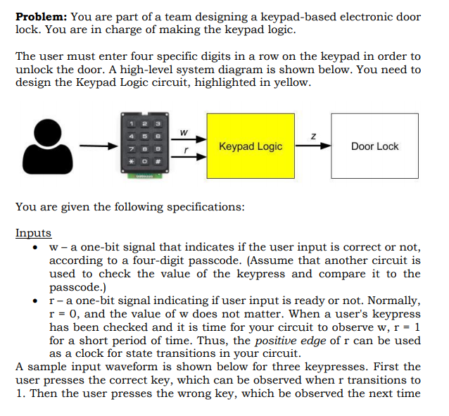 Problem: You are part of a team designing a | Chegg.com