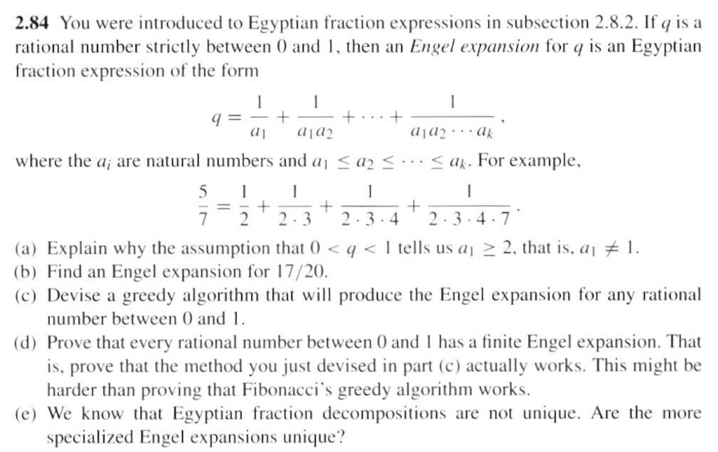 2.84 You were introduced to Egyptian fraction | Chegg.com