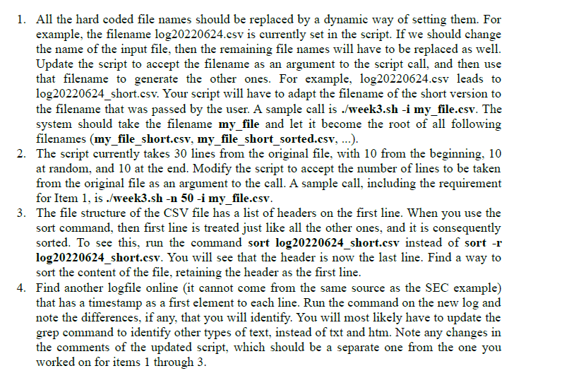 1. All the hard coded file names should be replaced | Chegg.com