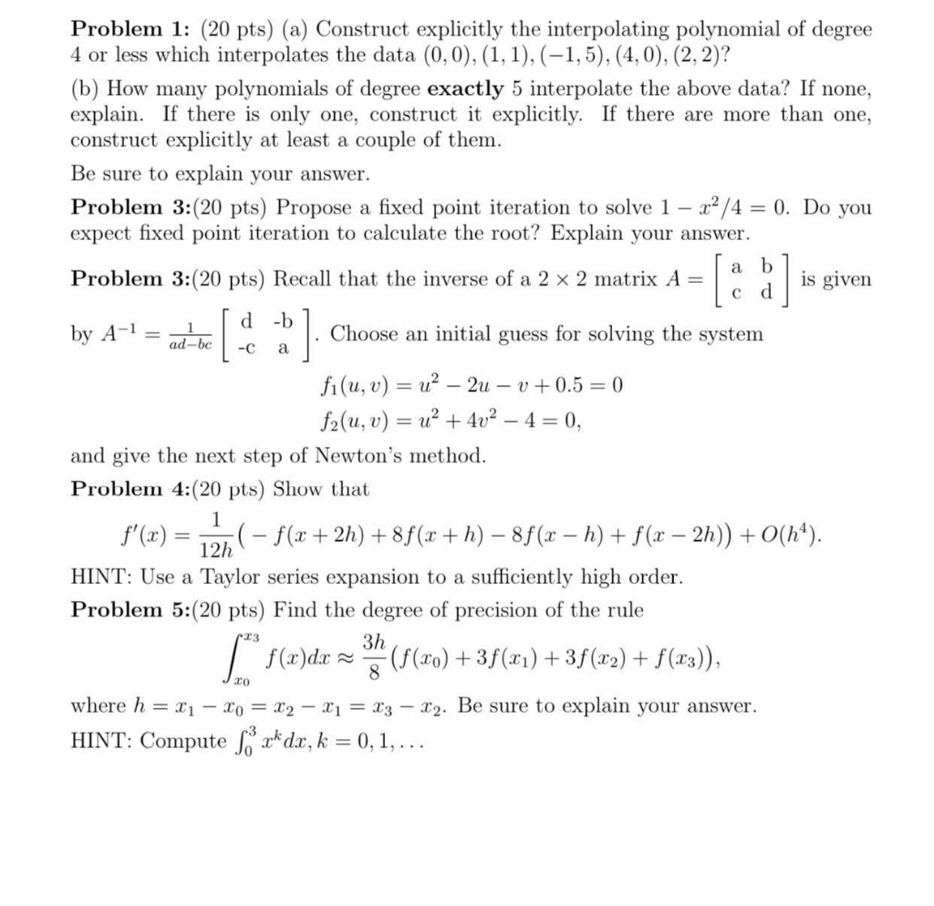 Solved Problem 1: (20 pts) (a) Construct explicitly the | Chegg.com
