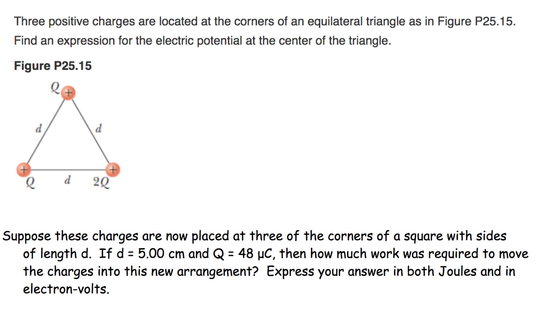 Solved Three positive charges are located at the corners of | Chegg.com