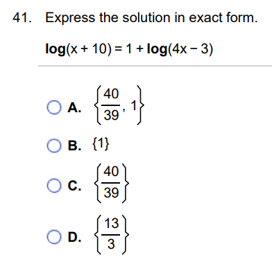 Solved Express the solution in exact | Chegg.com