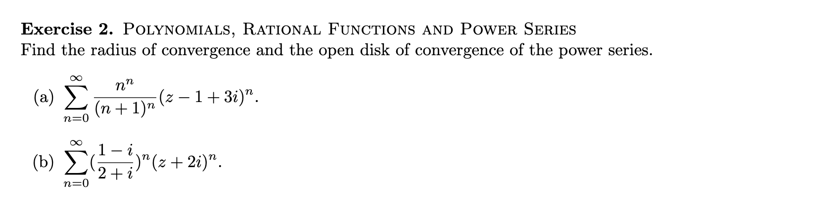 Solved Exercise 2. POLYNOMIALS, RATIONAL FUNCTIONS AND POWER | Chegg.com