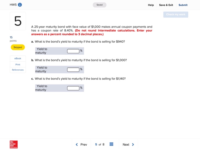 Solved Hw5 Saved Help Save & Exit Submit Check my wor 5 A | Chegg.com