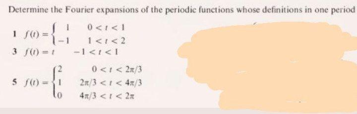 Solved Determine The Fourier Expansions Of The Periodic