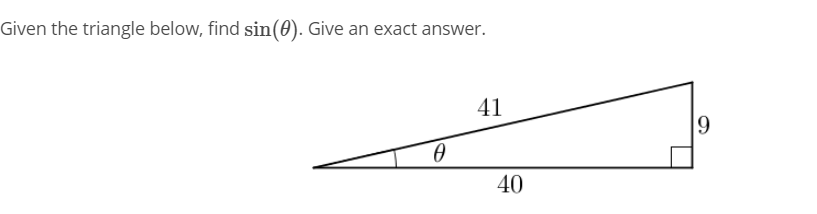 Solved Given the triangle below, find sin(O). Give an exact | Chegg.com