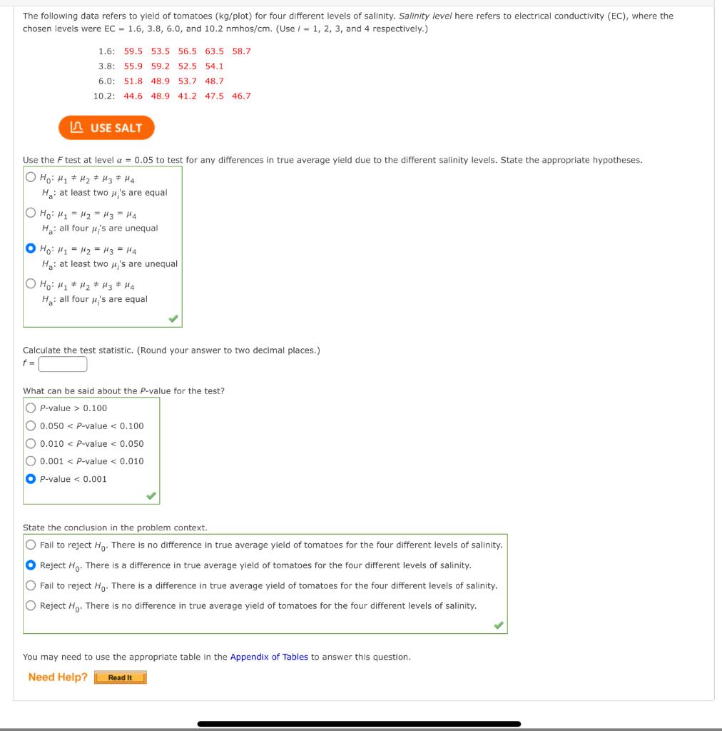 Solved The following data refers to yield of tomatoes ( | Chegg.com