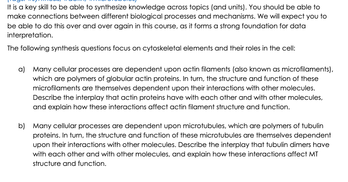 Solved It is a key skill to be able to synthesize knowledge | Chegg.com