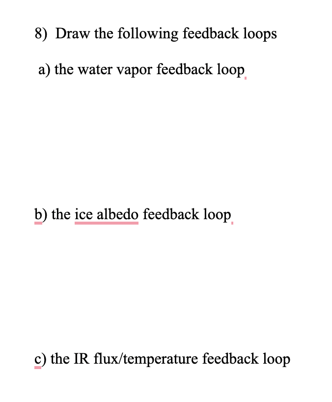 Solved Draw the following feedback loopsa) ﻿the water vapor | Chegg.com