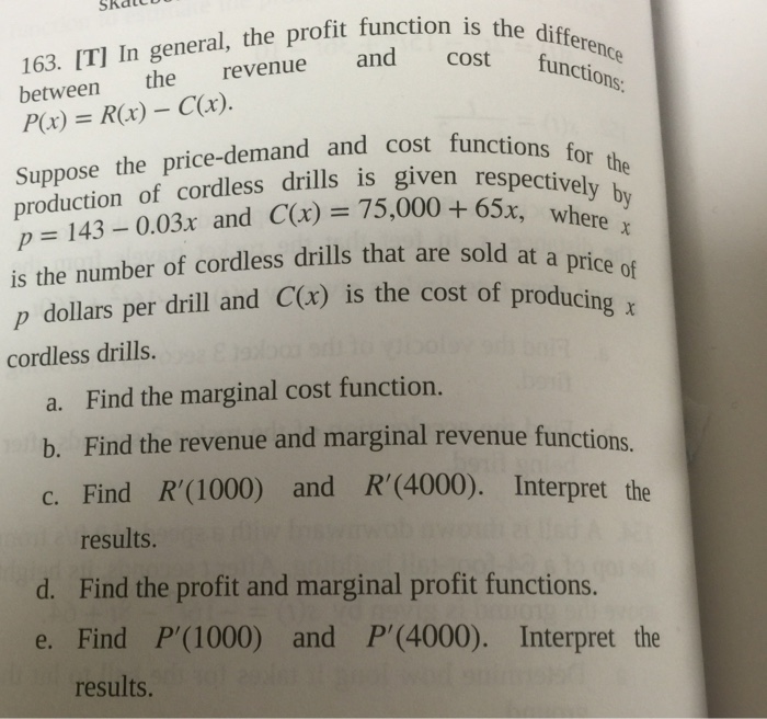 Solved In general, the profit function is the difference | Chegg.com