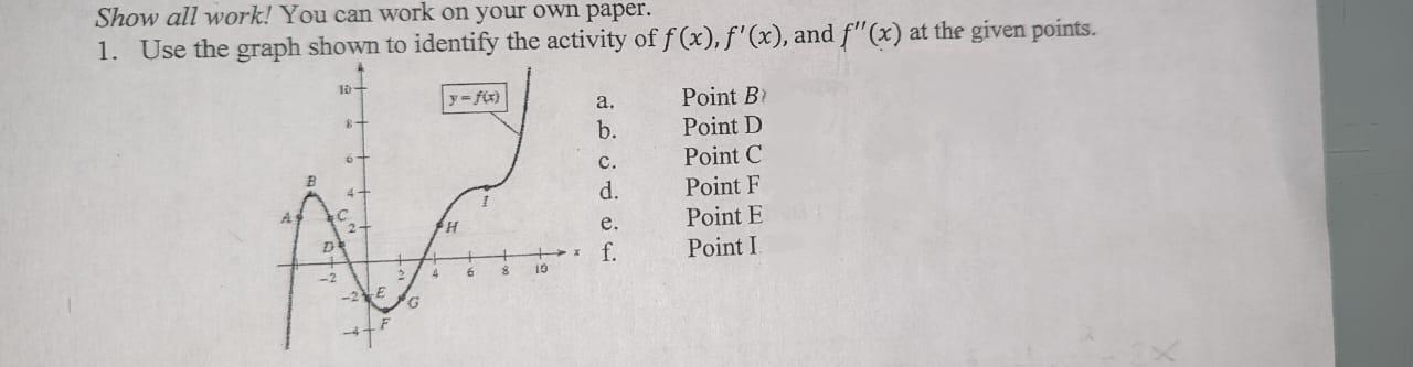 Solved Show all work! You can work on your own paper. 1. Use | Chegg.com