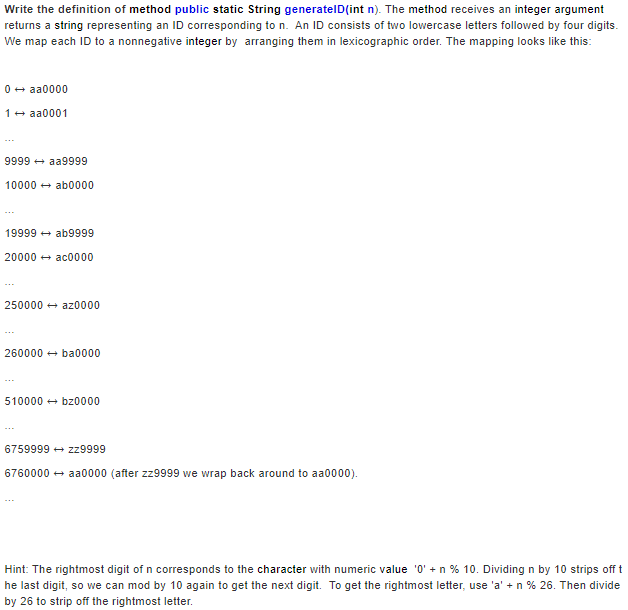 Solved Write The Definition Of Method Public Static String 1532