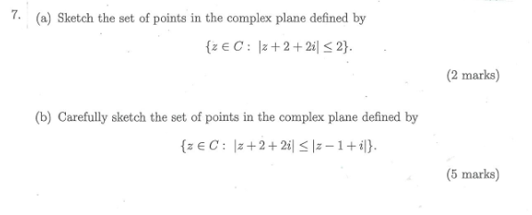 Solved (a) Sketch the set of points in the complex plane | Chegg.com