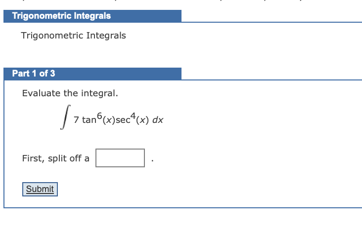 Solved Trigonometric Integralstrigonometric Integralspart 1