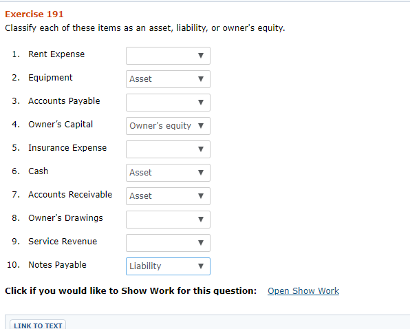 Solved Classify each of these items as an asset, liability, | Chegg.com