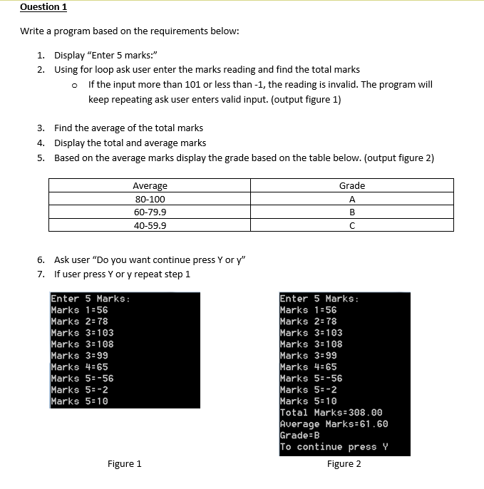 Solved Ouestion 1 Write a program based on the requirements | Chegg.com