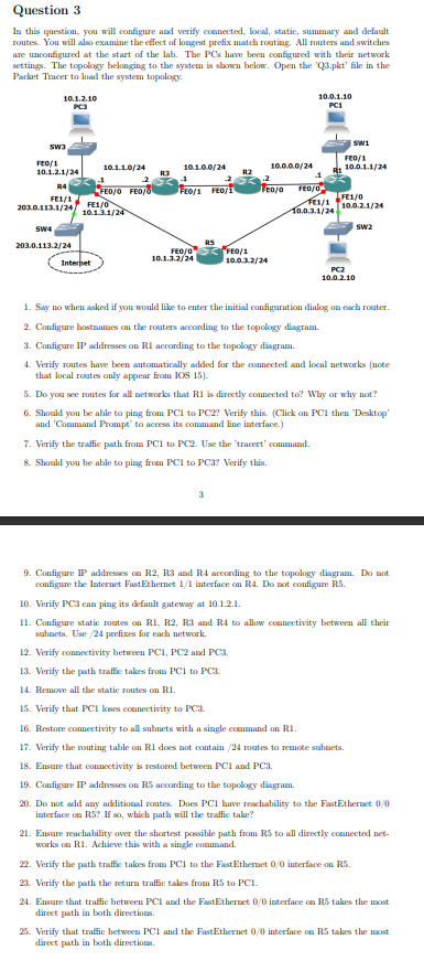 Solved Question 3 In this question, you will configure and | Chegg.com Solved Question 3 In this question, you will configure and | Chegg.com
