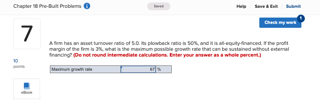 Solved Chapter 18 Pre-Built Problems Saved Help Save & Exit | Chegg.com