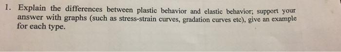 Solved 1. Explain the differences between plastic behavior | Chegg.com