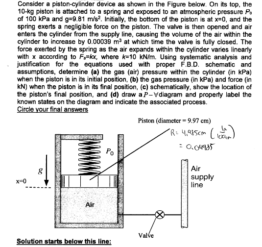 Solved Consider a piston-cylinder device as shown in the | Chegg.com