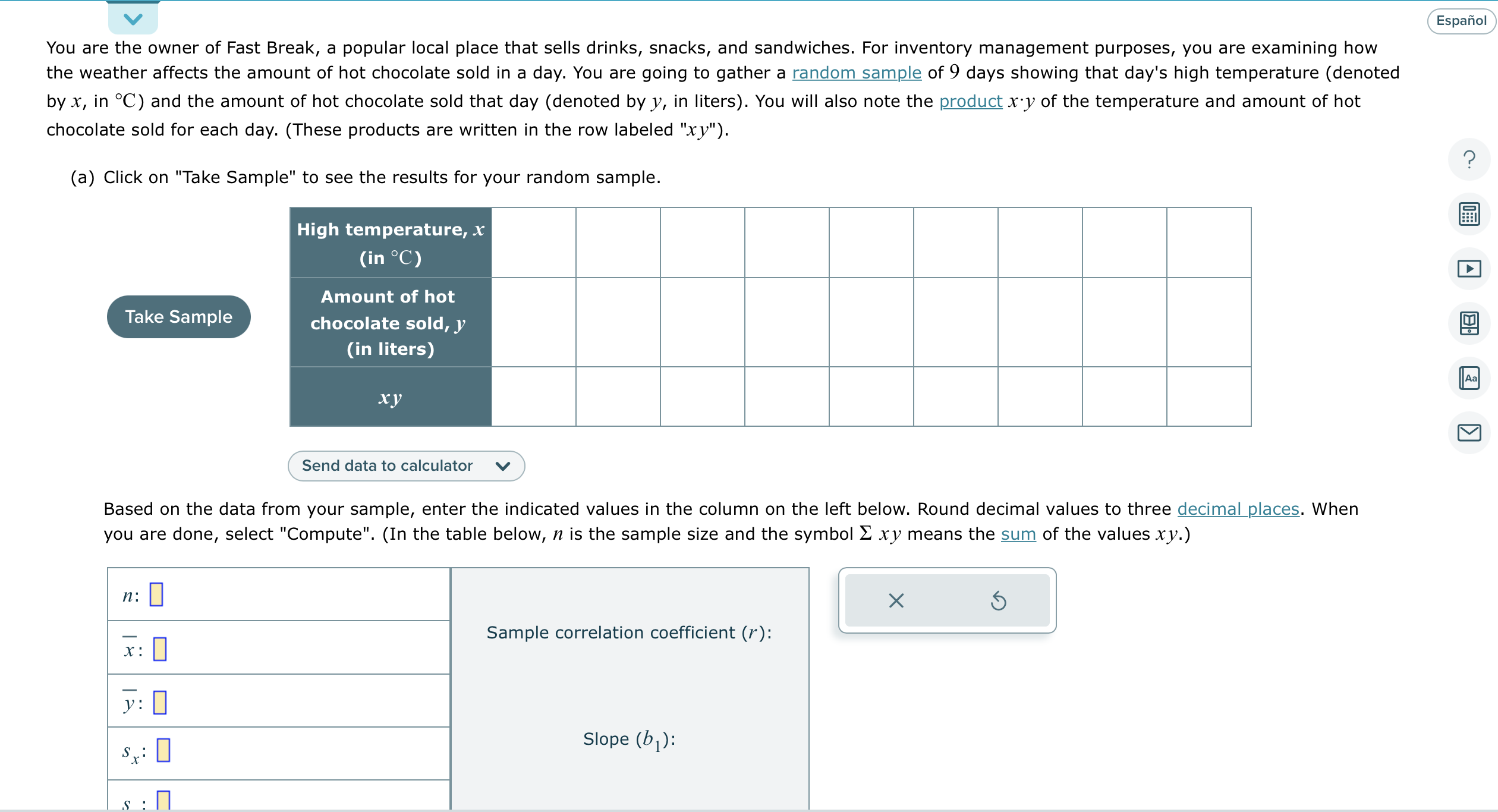 Solved Based on the sample data and the regression line, | Chegg.com