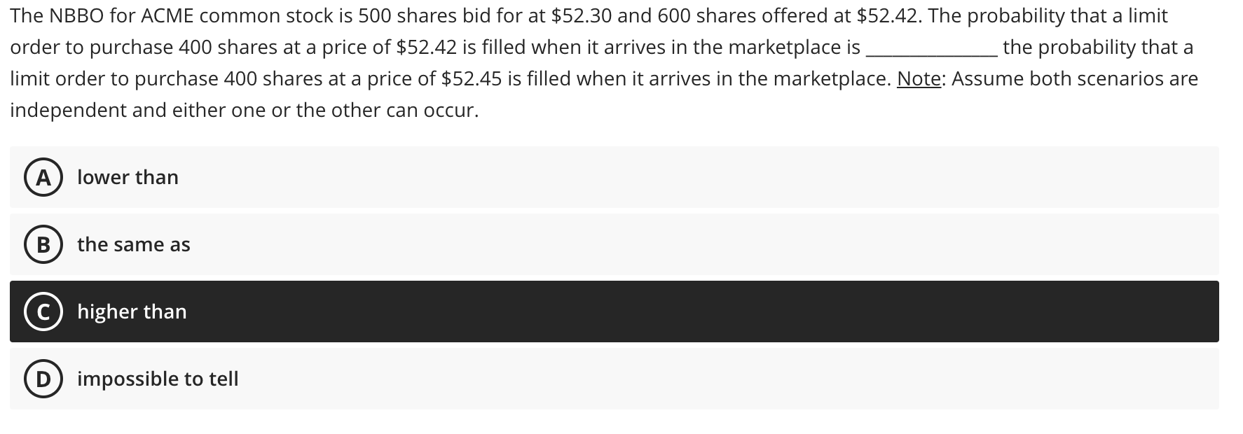 Solved The NBBO for ACME common stock is 500 shares bid for | Chegg.com