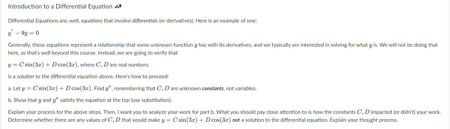 Solved Differential Equations are, well, equations that | Chegg.com