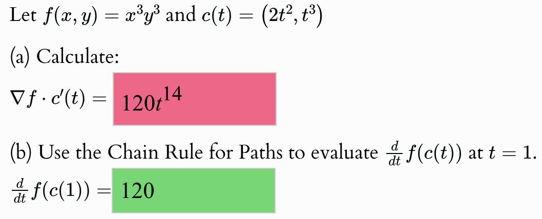 Solved (a) ﻿Calculate:gradf*c'(t)=(b) ﻿Use the Chain Rule | Chegg.com