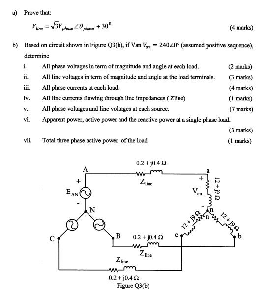 Solved a) Prove that: V3V phase 20 phase +30° (4 marks) i. | Chegg.com
