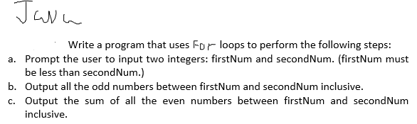 Solved Javn Write a program that uses For loops to perform | Chegg.com