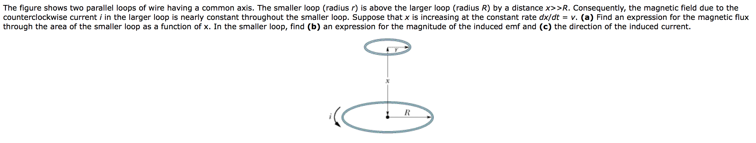 Solved The figure shows two parallel loops of wire having a | Chegg.com