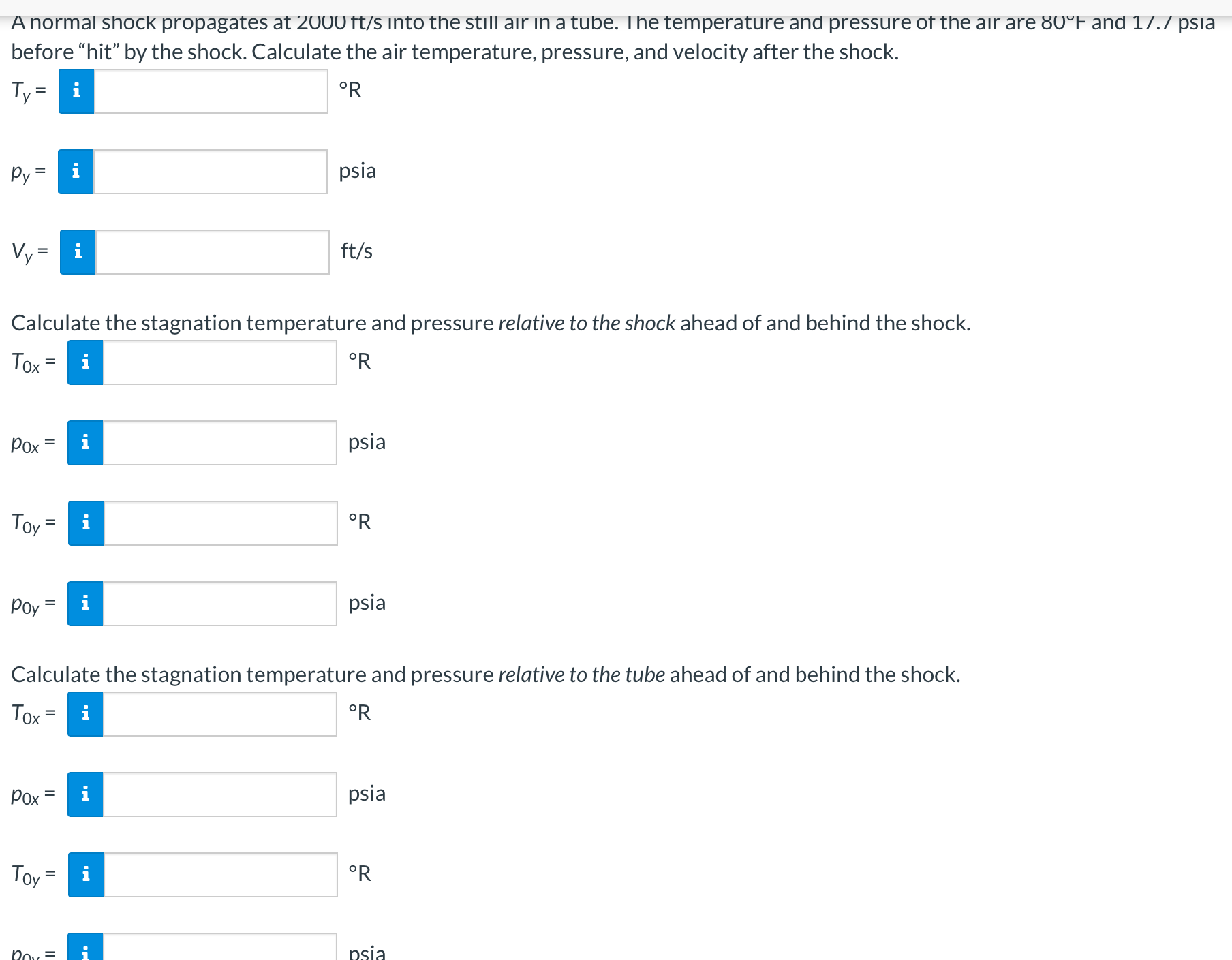 Solved A normal shock propagates at 2000ft/s into the still | Chegg.com