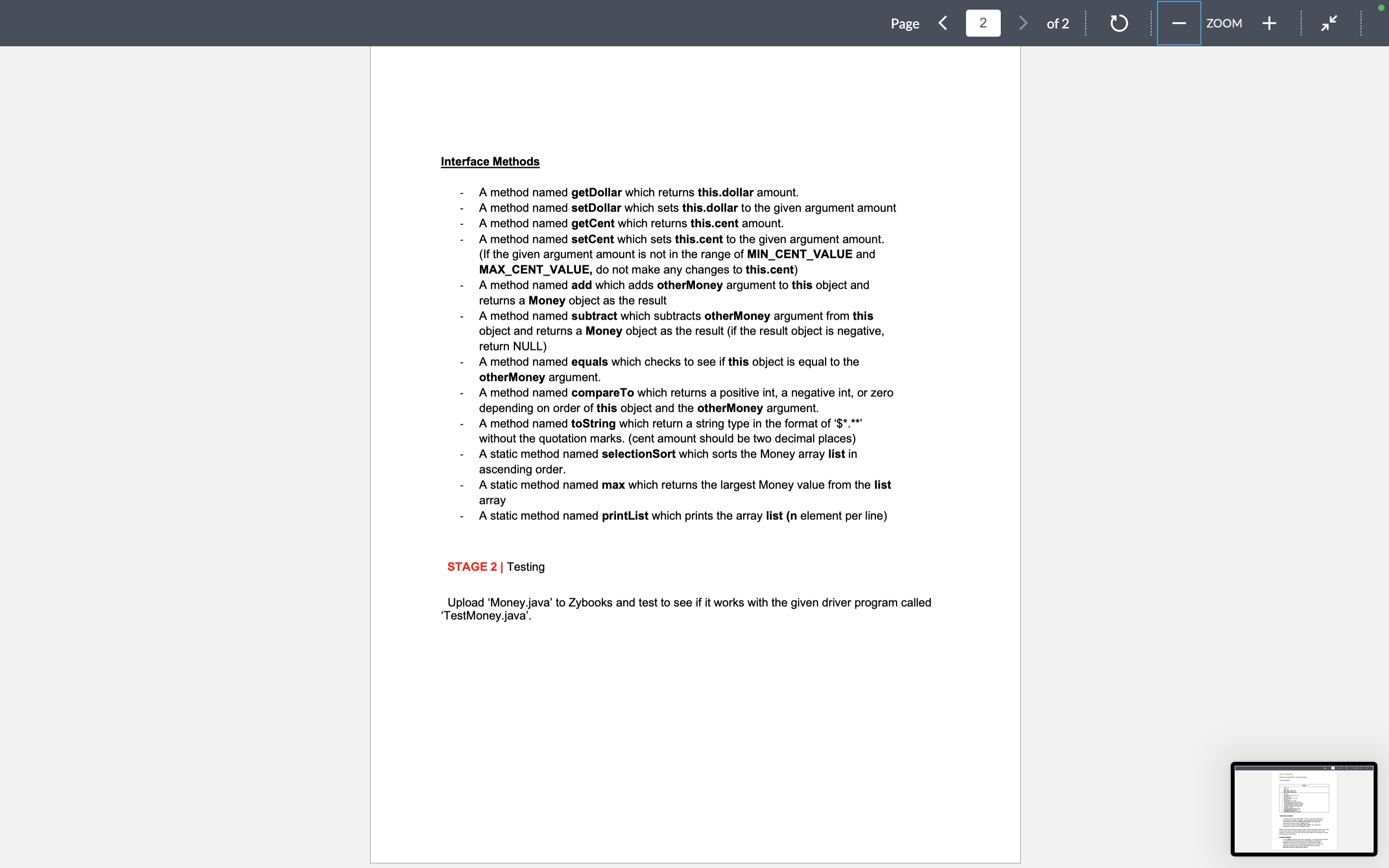 Solved STAGE 1 | (Money class) Design a class named Money. | Chegg.com