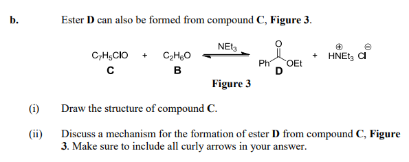 Solved b. , ﻿Ester D ﻿can also be formed from compound C, | Chegg.com