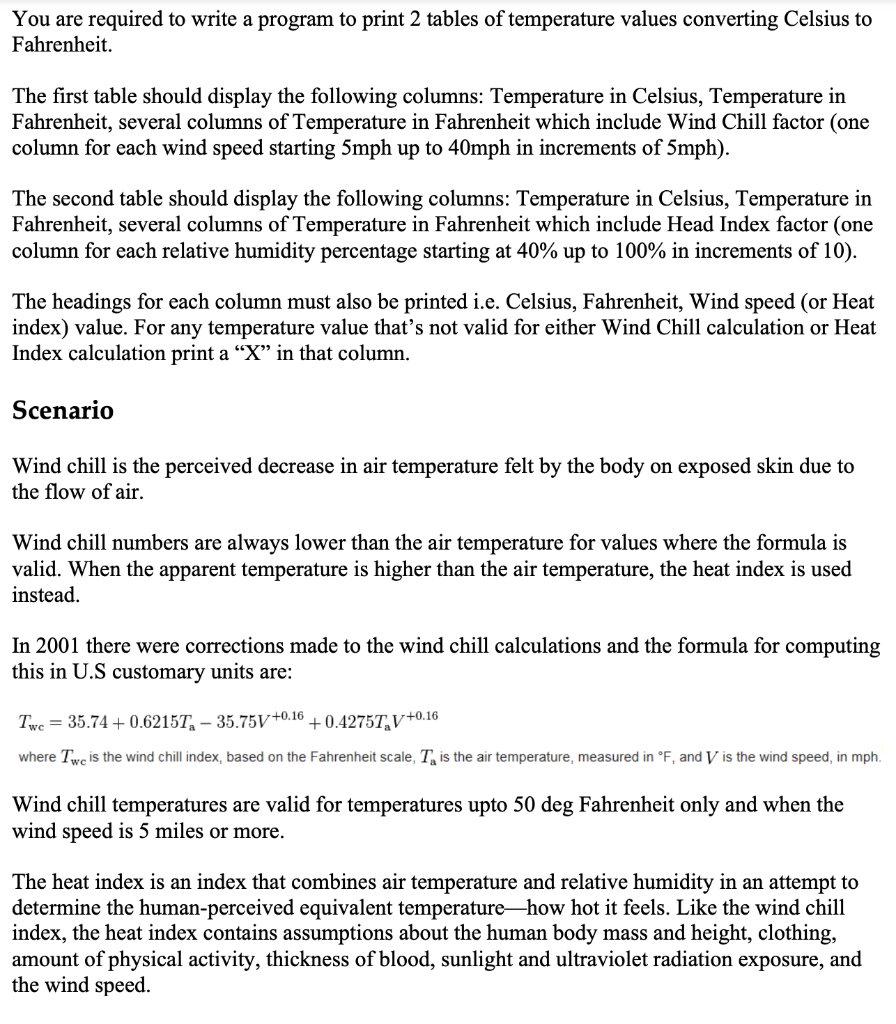 Solved You are required to write a program to print 2 tables | Chegg.com