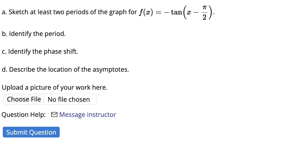 Solved a. Sketch at least two periods of the graph for | Chegg.com