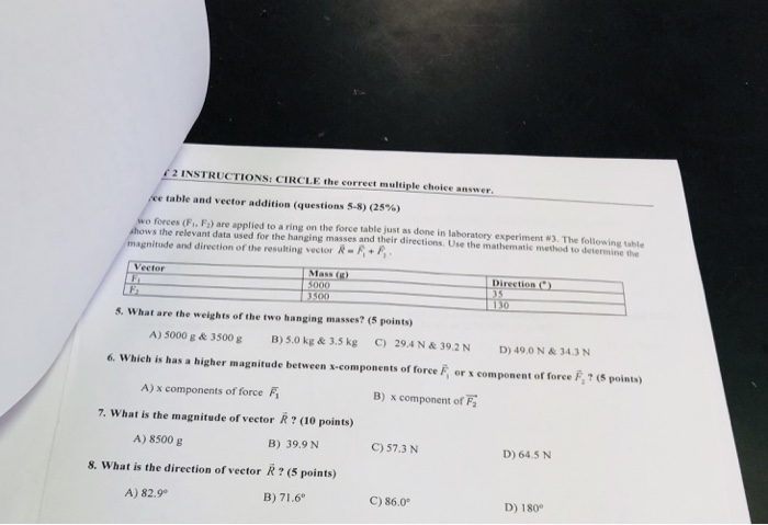 Solved 2 INSTRUCTIONS: CIRCLE the correct multiple choice | Chegg.com