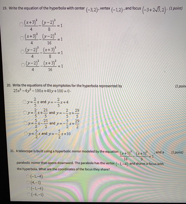 Solved 14 Identify The Focus And Directrik Of The Parabola