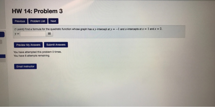 Solved HW 14: Problem 3 Previous Problem ListNext (1 point) | Chegg.com
