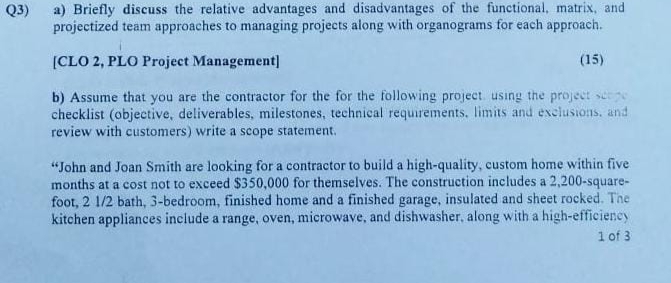 Solved projectized team approaches to managing projects | Chegg.com