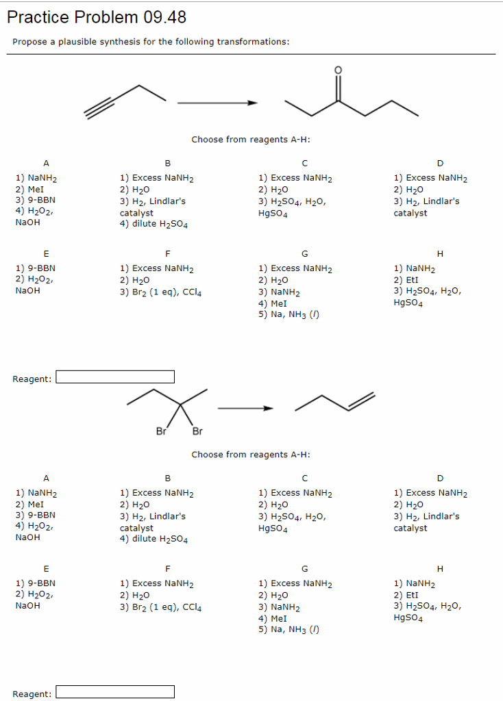 Solved Practice Problem 09.48 Propose a plausible synthesis | Chegg.com