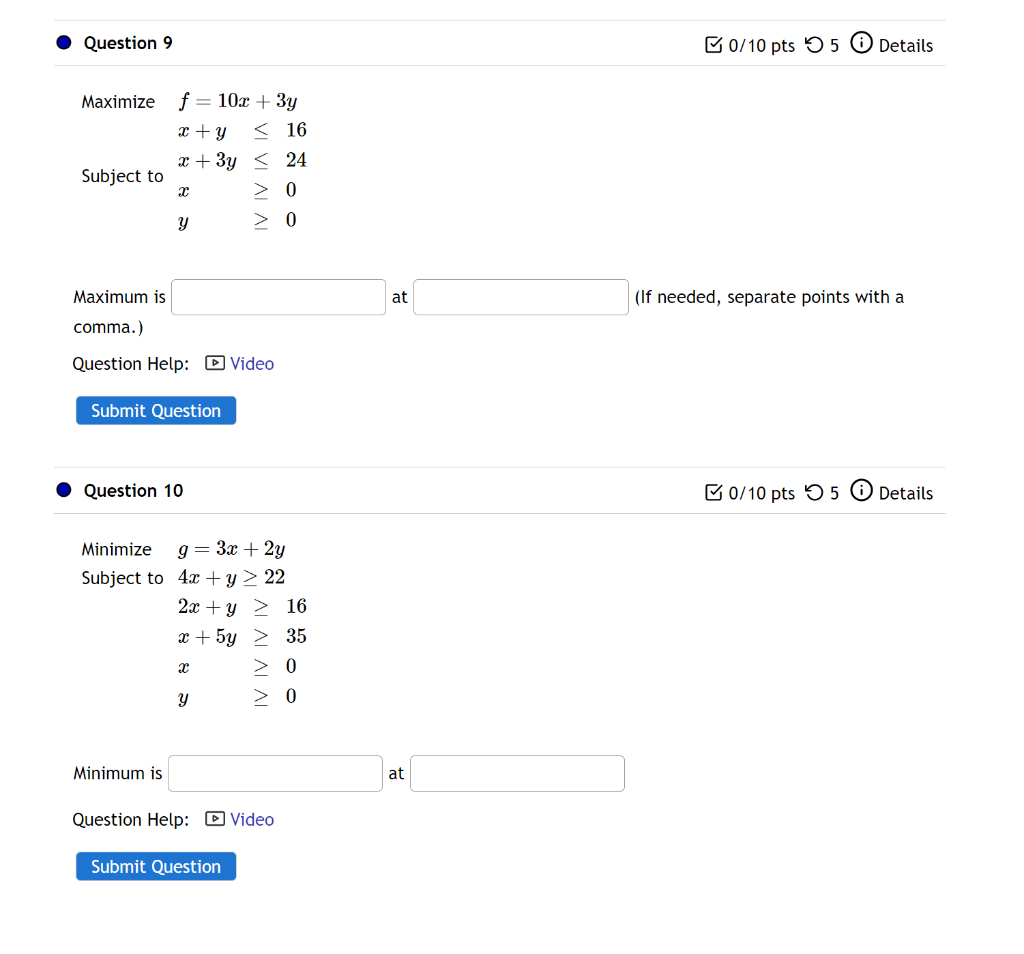Solved Question 9 0/10 pts 55 (i) Details Maximize | Chegg.com Solved Question 9 0/10 pts 55 (i) Details Maximize | Chegg.com