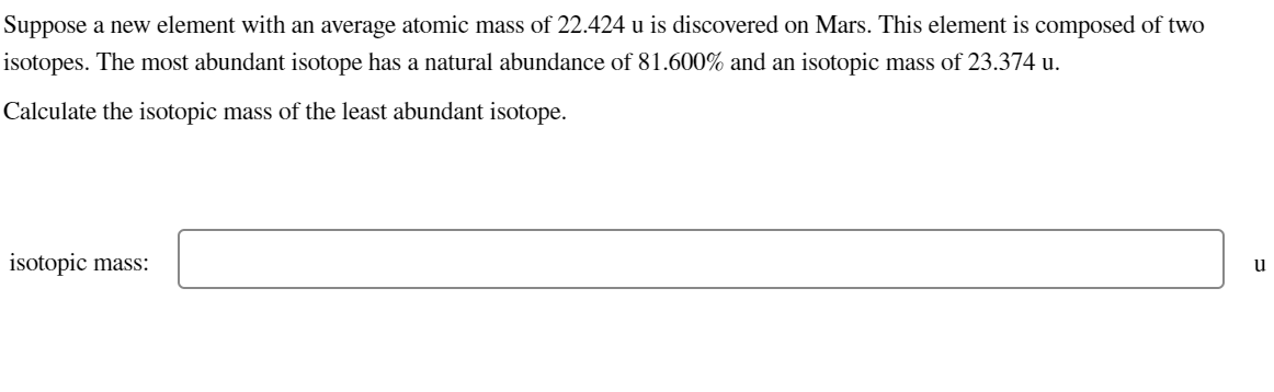 Solved Suppose a new element with an average atomic mass of | Chegg.com Solved Suppose a new element with an average atomic mass of | Chegg.com
