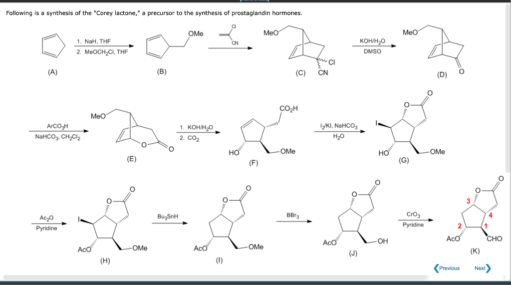 Solved Following is a synthesis of the "Corey lactone," a | Chegg.com