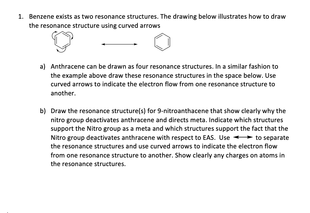 Solved 1. Benzene exists as two resonance structures. The | Chegg.com