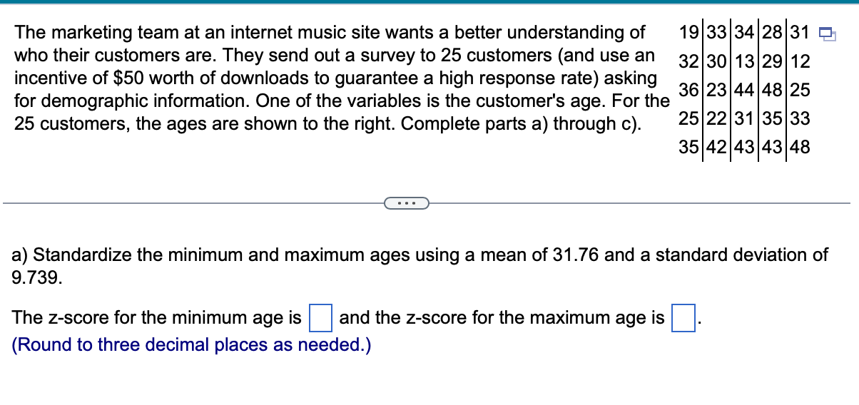 Solved a) Standardize the minimum and maximum purchase using | Chegg.com