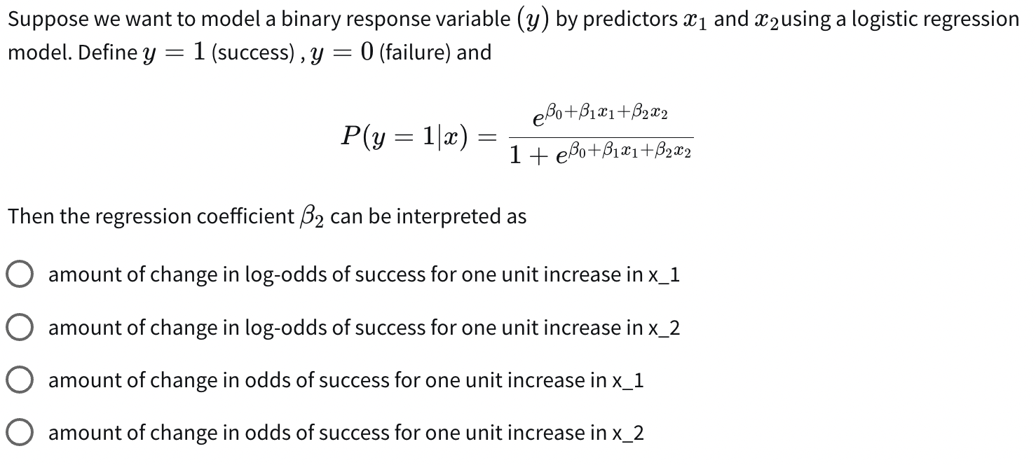 Suppose we ﻿want to ﻿model a binary response variable | Chegg.com