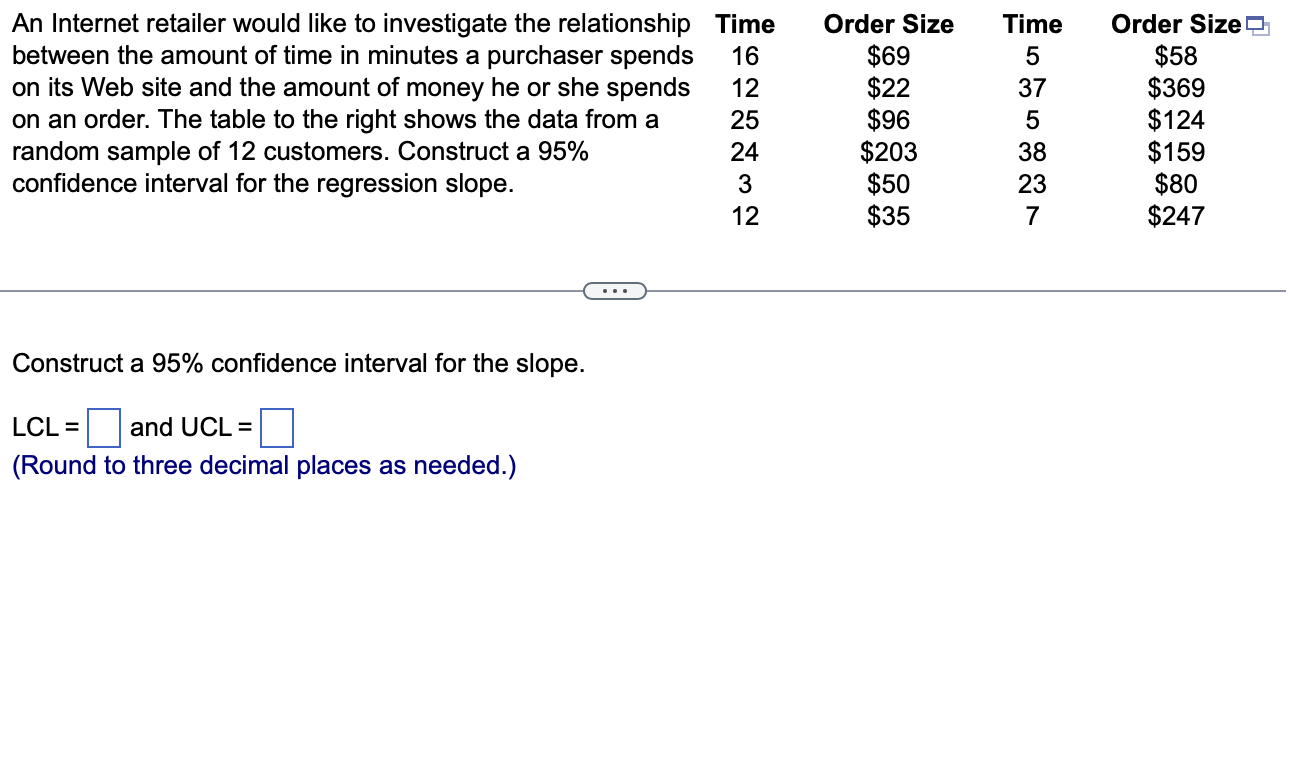 Solved Construct a \95 confidence interval for the slope. | Chegg.com Solved Construct a \95 confidence interval for the slope. | Chegg.com