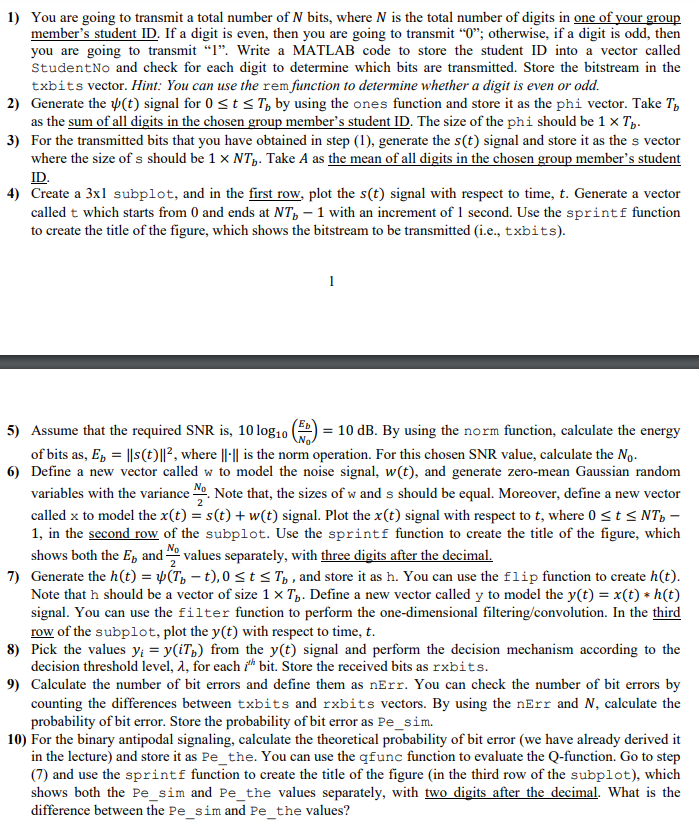 Summary: Consider the following baseband transmission | Chegg.com