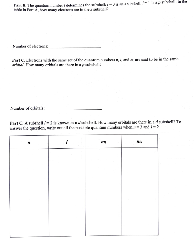 Solved Where are the electrons? Or: why the periodic table | Chegg.com